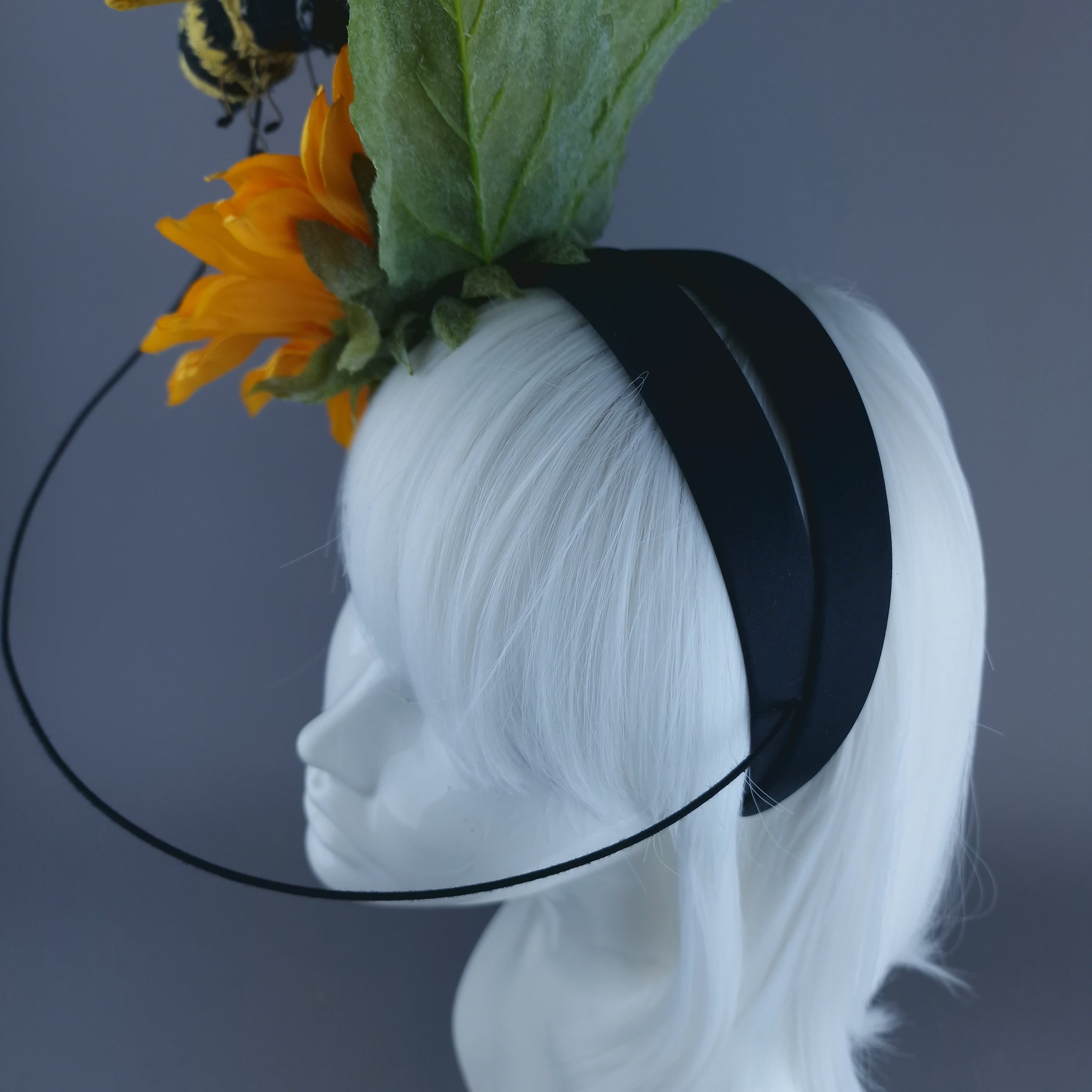 "Buzzin" Bee & Sunflower Headband Headpiece – Pearls & Swine