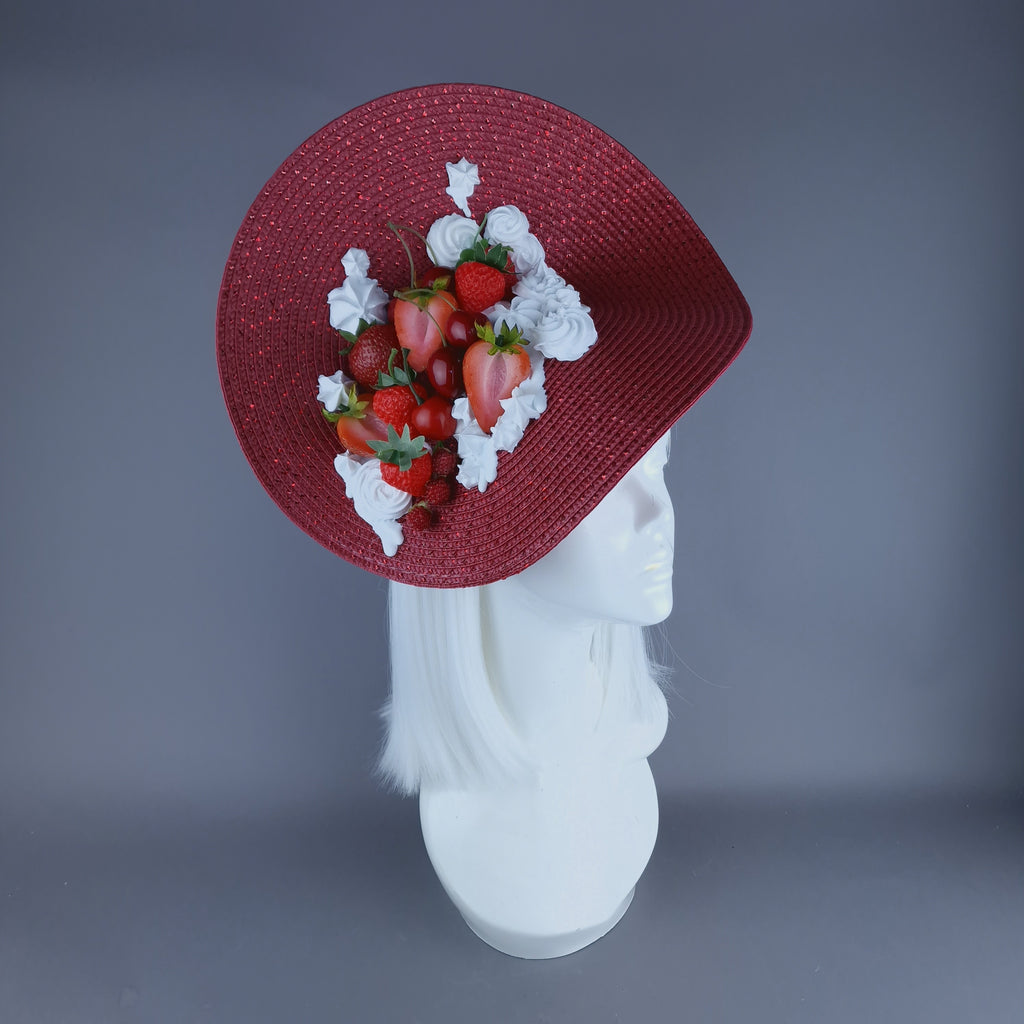 "Darling" Strawberry, Cherry & Cream Fruit Food Fascinator Hat – Pearls ...