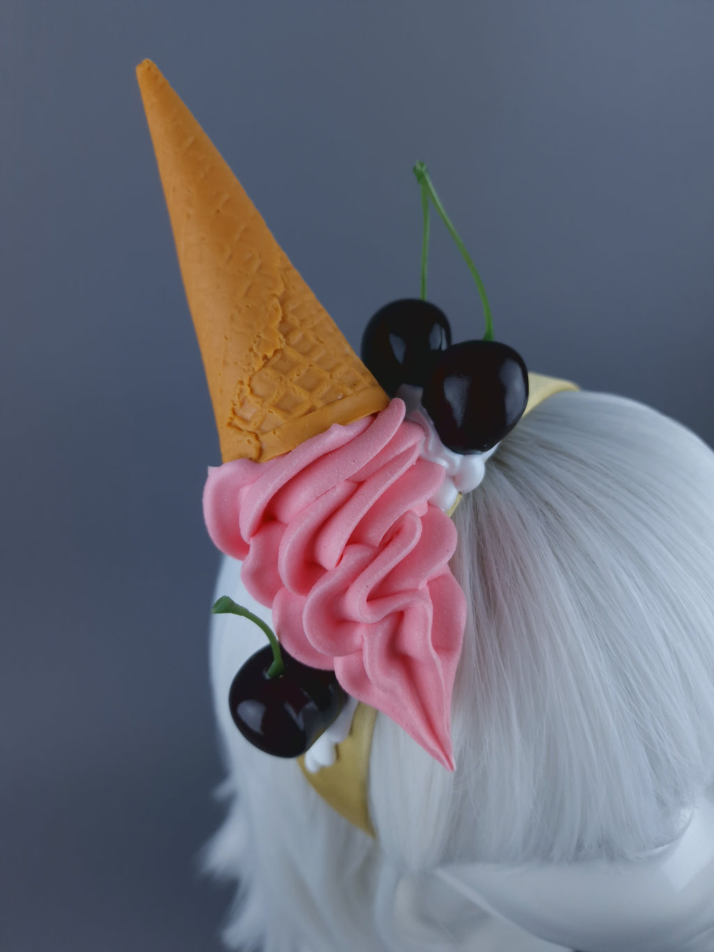 Pink Dropped Ice-cream & Cherries Headband – Pearls & Swine