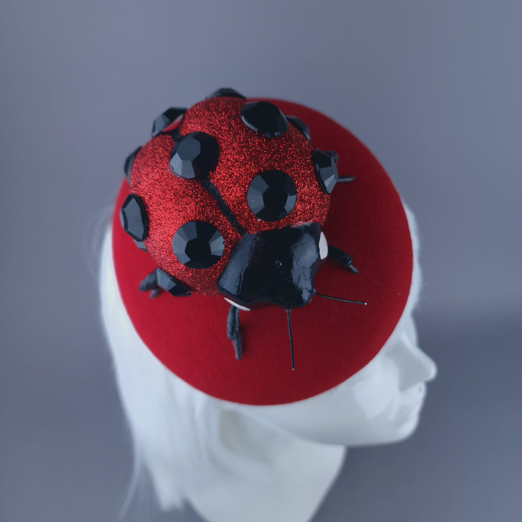 "Lady" Giant Ladybird Fascinator Hat – Pearls & Swine
