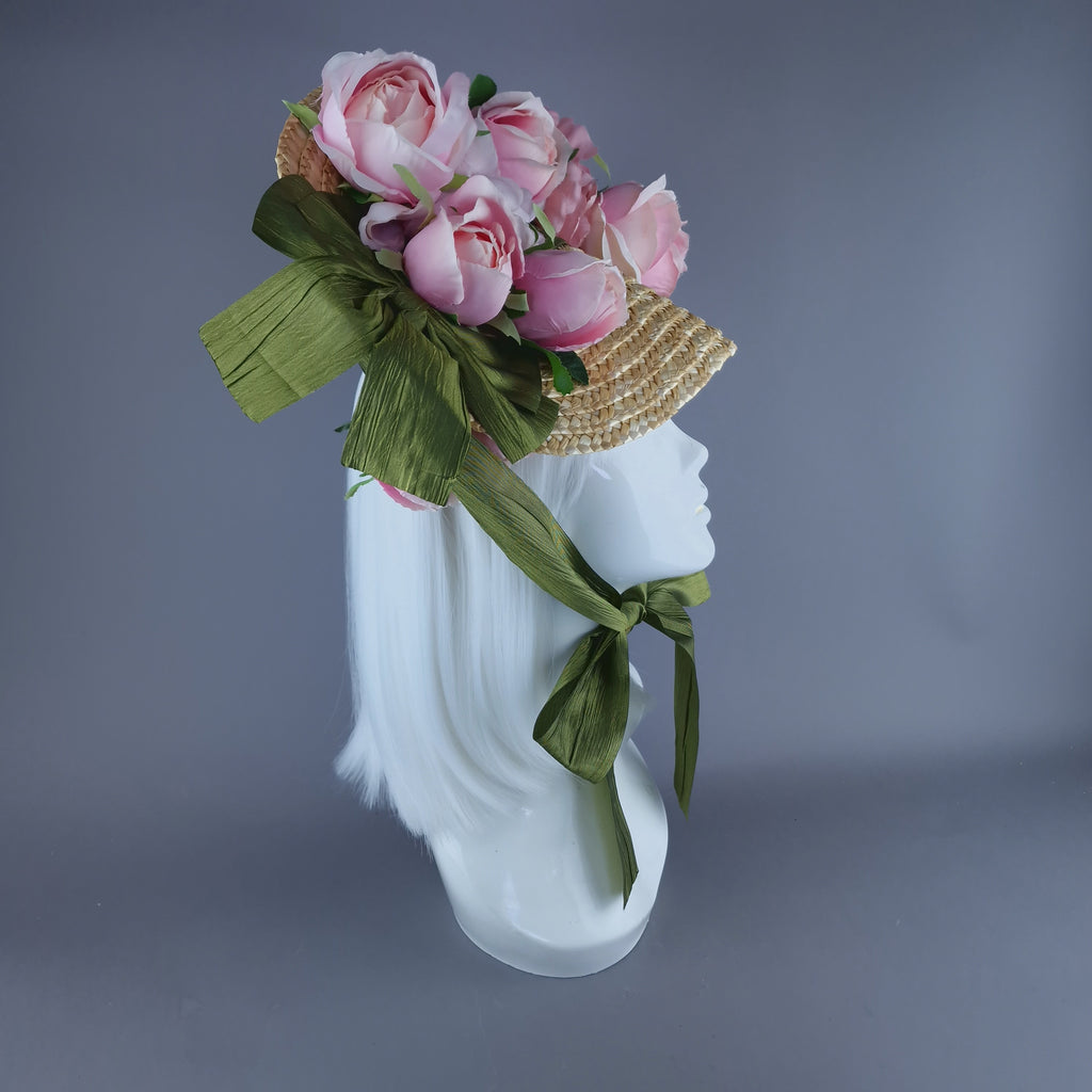 "Bridgerton" Pink Rose Hat – Pearls & Swine