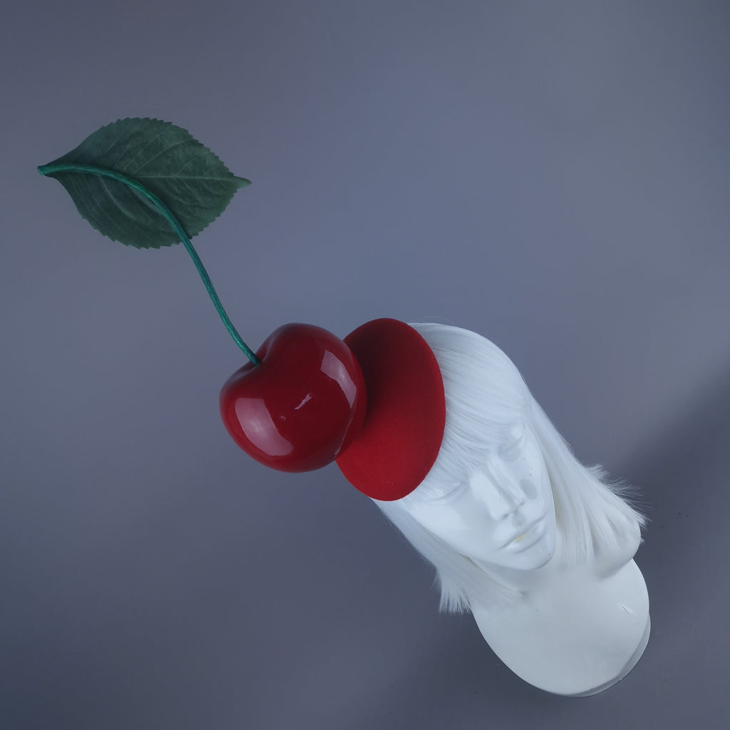 "Tiptop" Giant Cherry Food Fascinator Hat – Pearls & Swine
