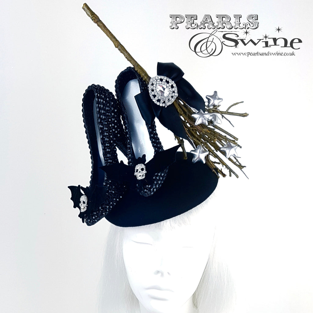 "Hocus Pocus" Halloween Heels & Broomstick Hat – Pearls & Swine