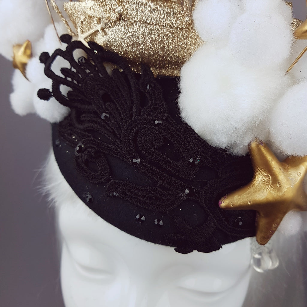 "Ocean of the Sky" Gold Ship & Moon Hat – Pearls & Swine