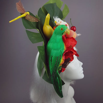 "Jungle" Parrot and Cockatoo Tropical Headpiece – Pearls & Swine