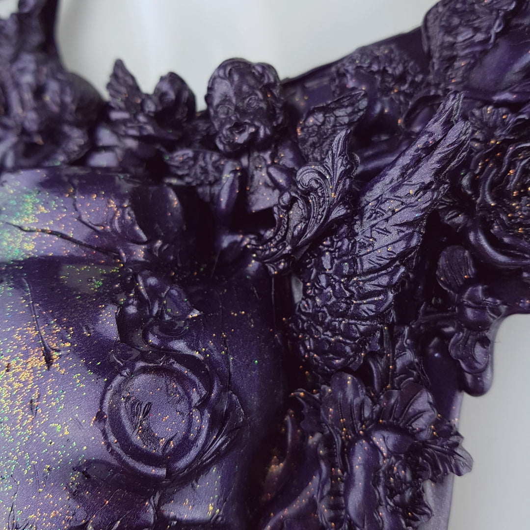 "Mechanical Heart" Deep Purple Filigree Neckpiece – Pearls & Swine