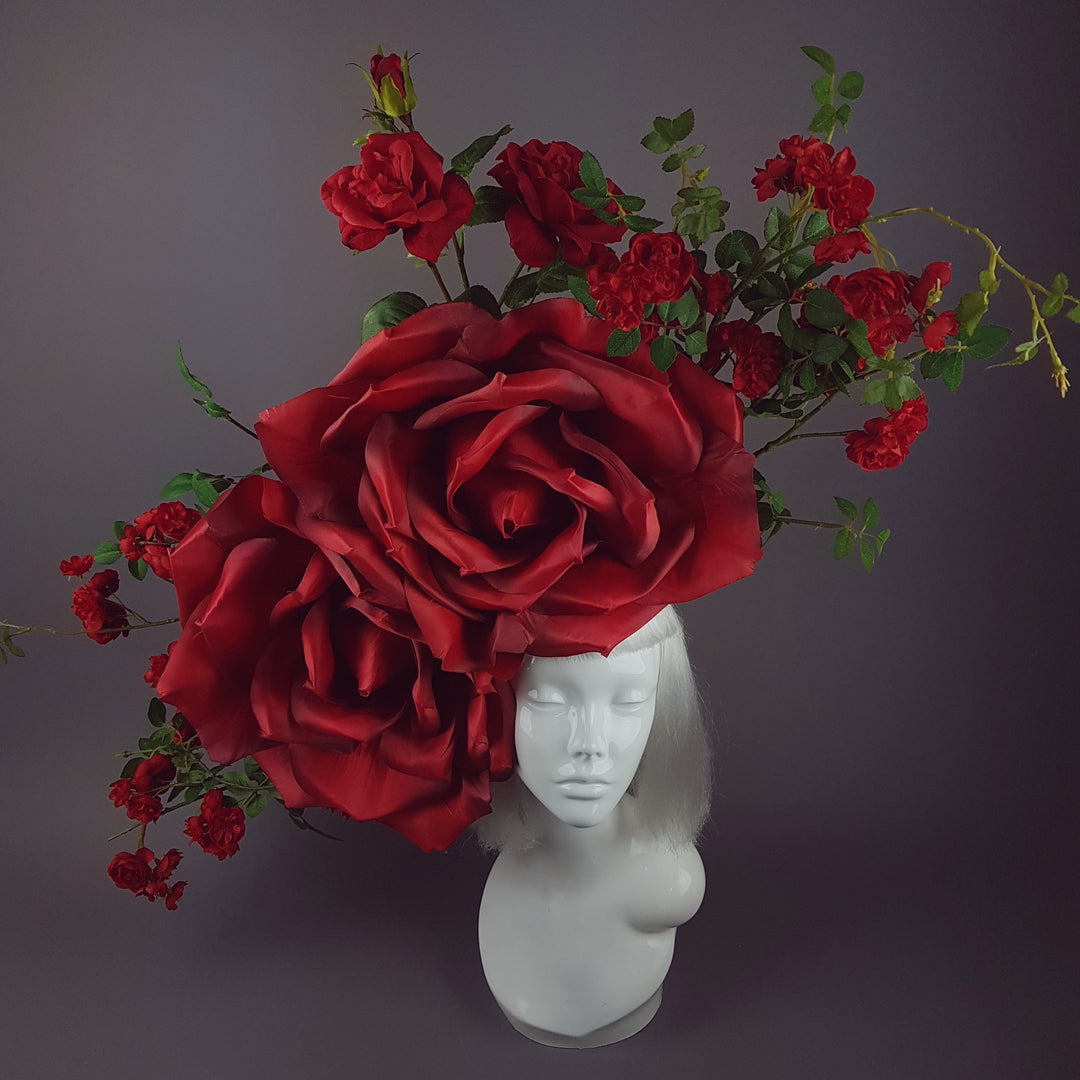 "Wild Roses" Giant Red Rose Hat – Pearls & Swine