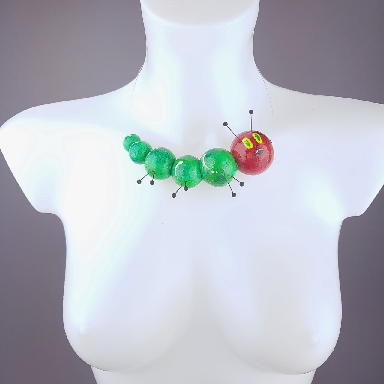 "The Hungry Caterpillar" Quirky Art Necklace – Pearls & Swine