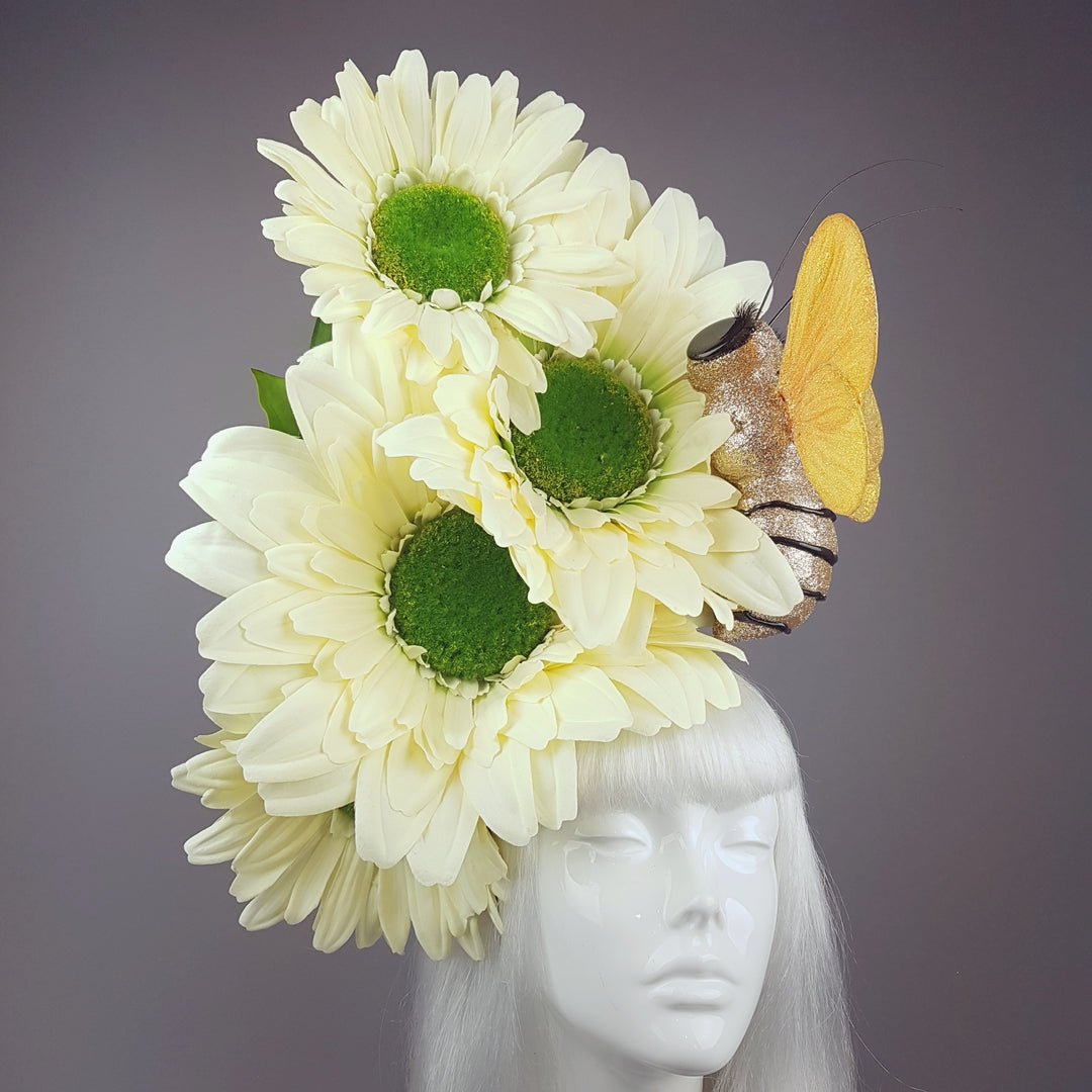 "Babbity Bumble" Giant Flowers & Bee Headpiece – Pearls & Swine