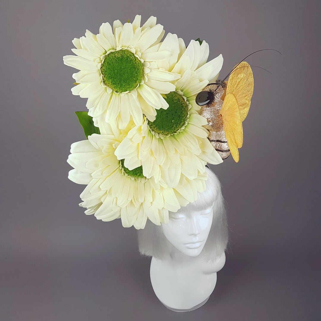 "Babbity Bumble" Giant Flowers & Bee Headpiece – Pearls & Swine