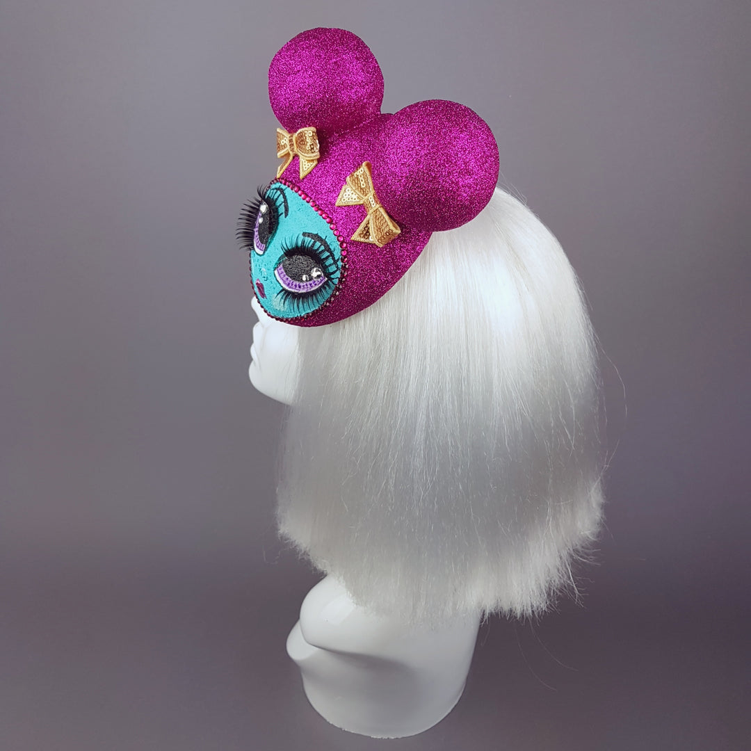 "Pipsy Popsy" Hand Painted Doll Face Fascinator – Pearls & Swine