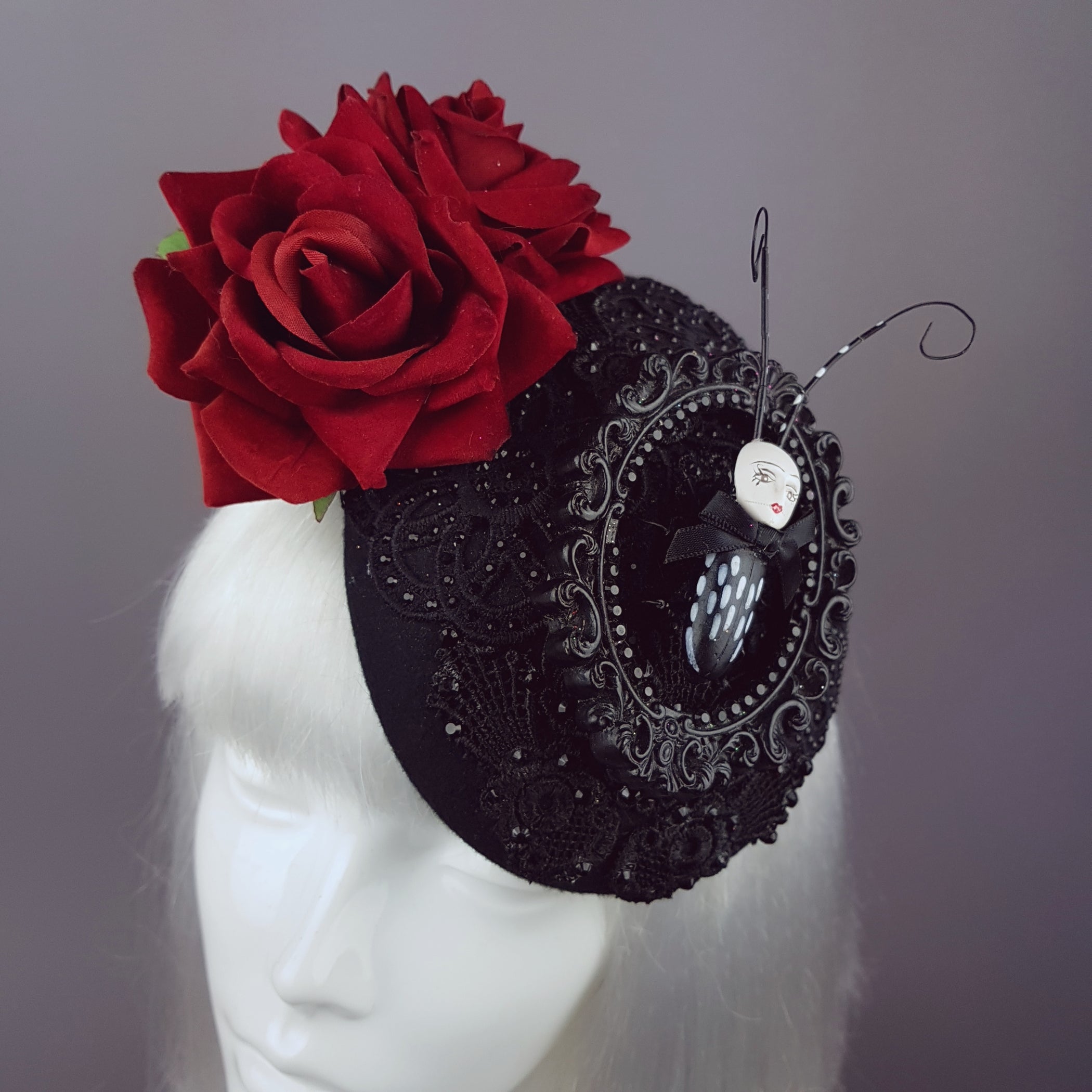 "Doombug" Red Rose Bug Dollface Hat – Pearls & Swine