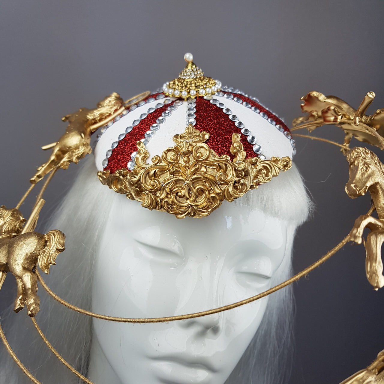 "Roll Up" Circus Carousel Wired Veil Hat – Pearls & Swine
