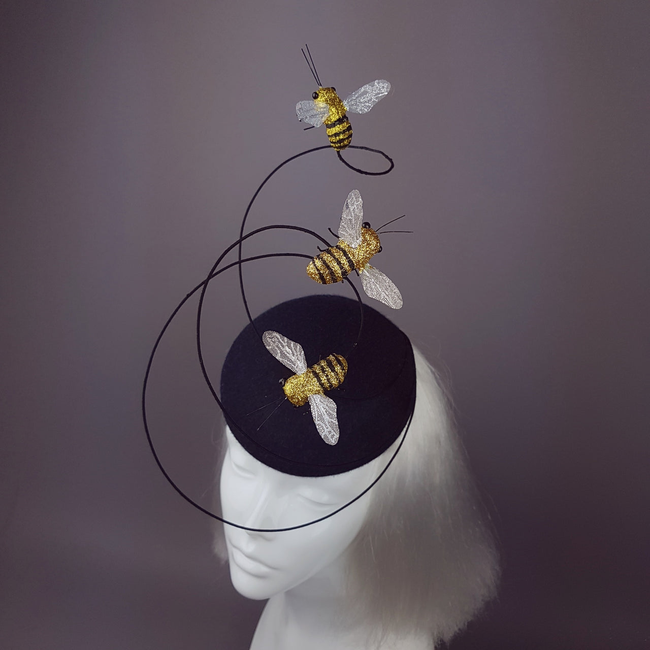 "Anthophila" Buzzing Bees Fascinator Hat – Pearls & Swine