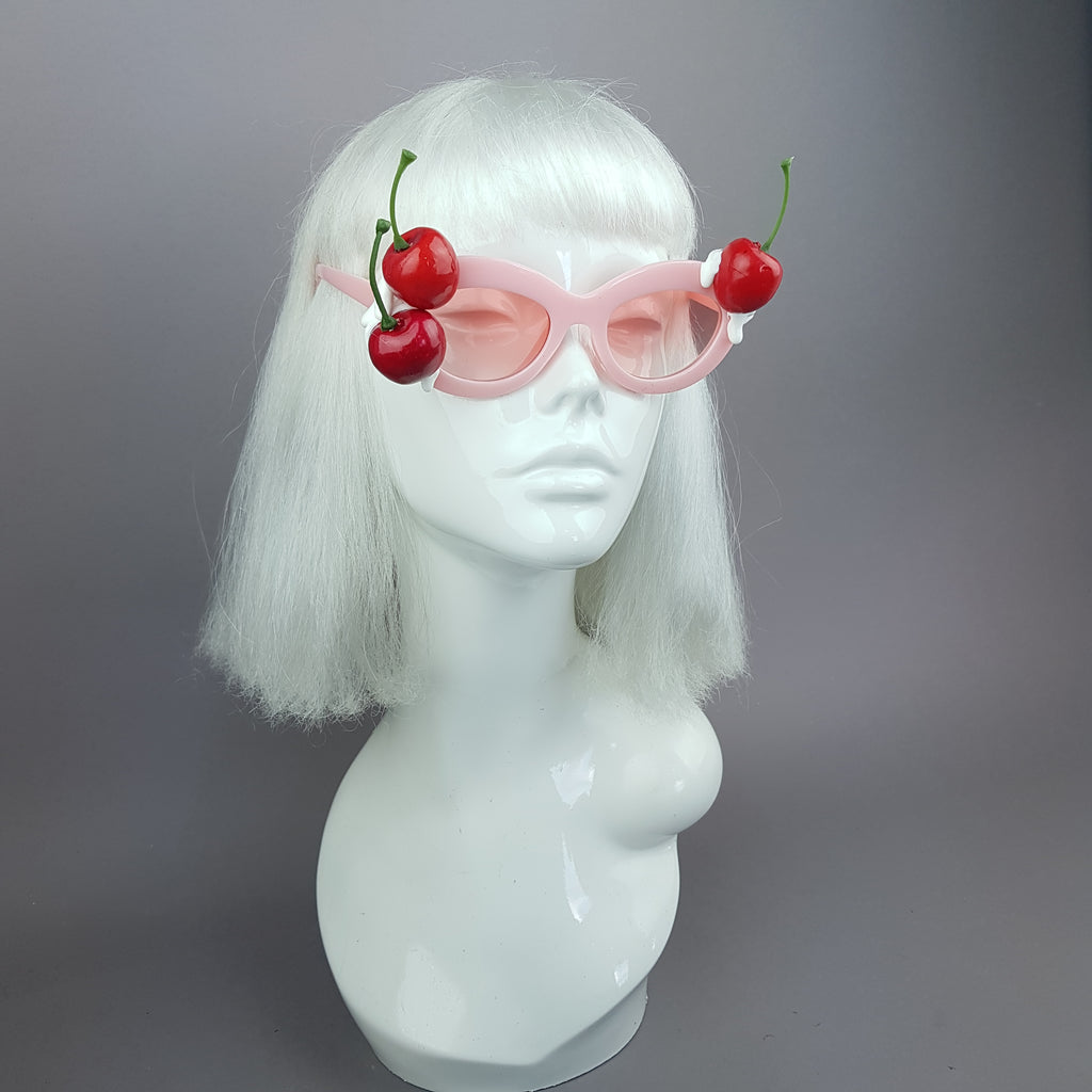 "Cheriko" Cherries & Cream Pink Sunglasses – Pearls & Swine