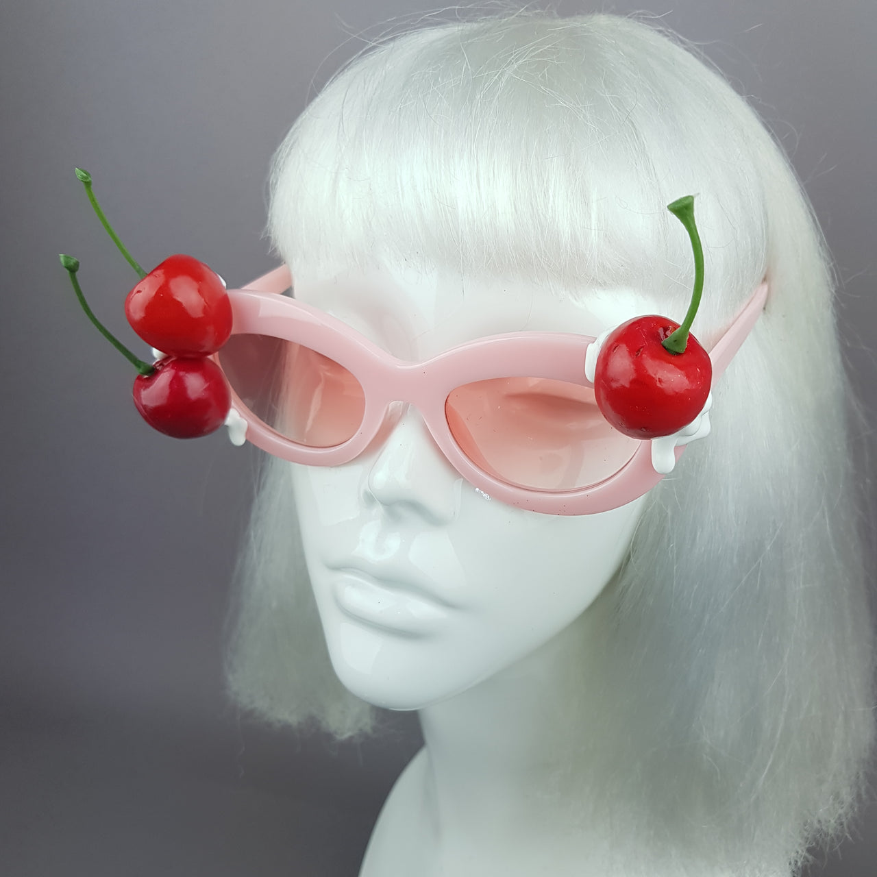 "Cheriko" Cherries & Cream Pink Sunglasses – Pearls & Swine