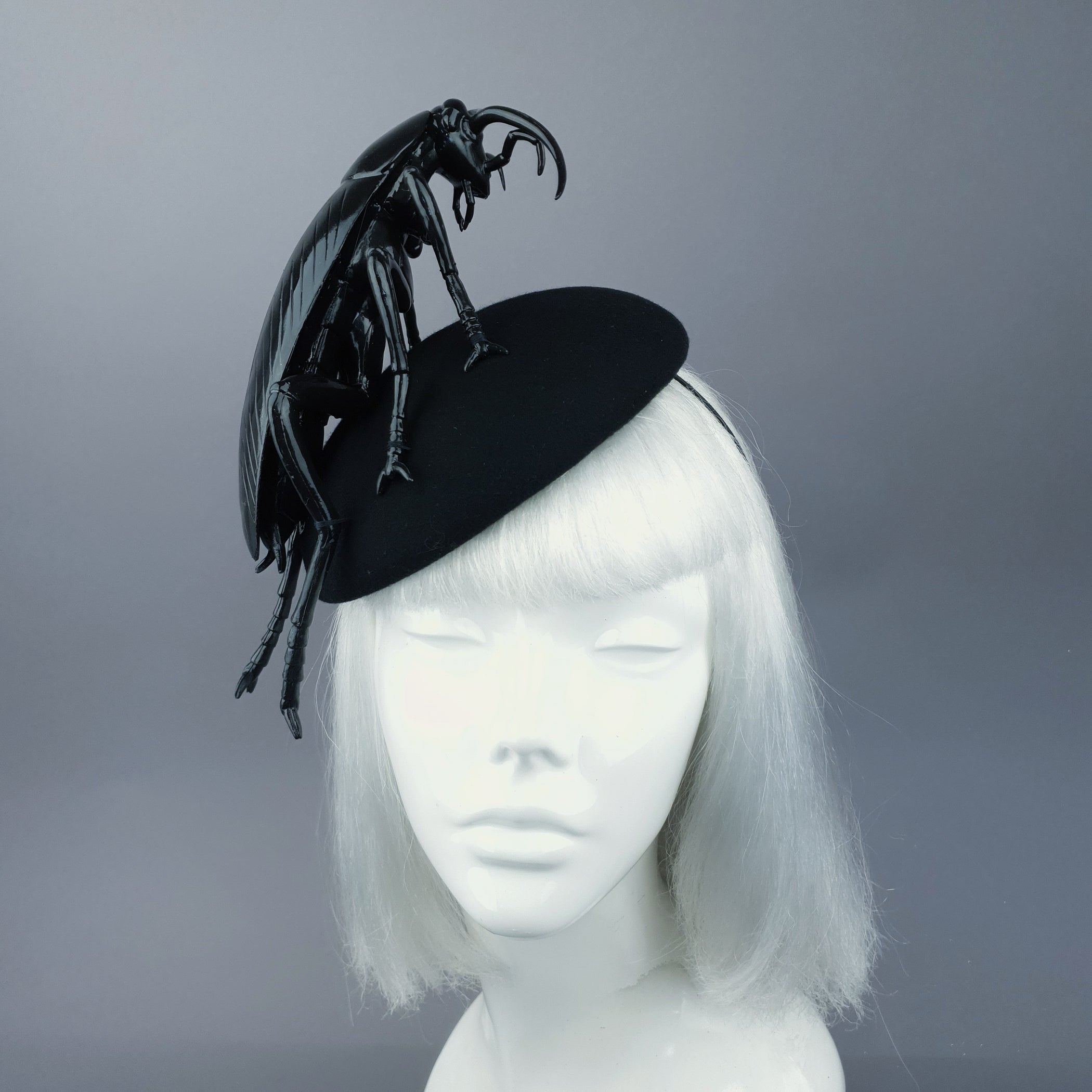 "Cucaracha" Black Giant Cockroach Insect Bug Fascinator Hat – Pearls ...
