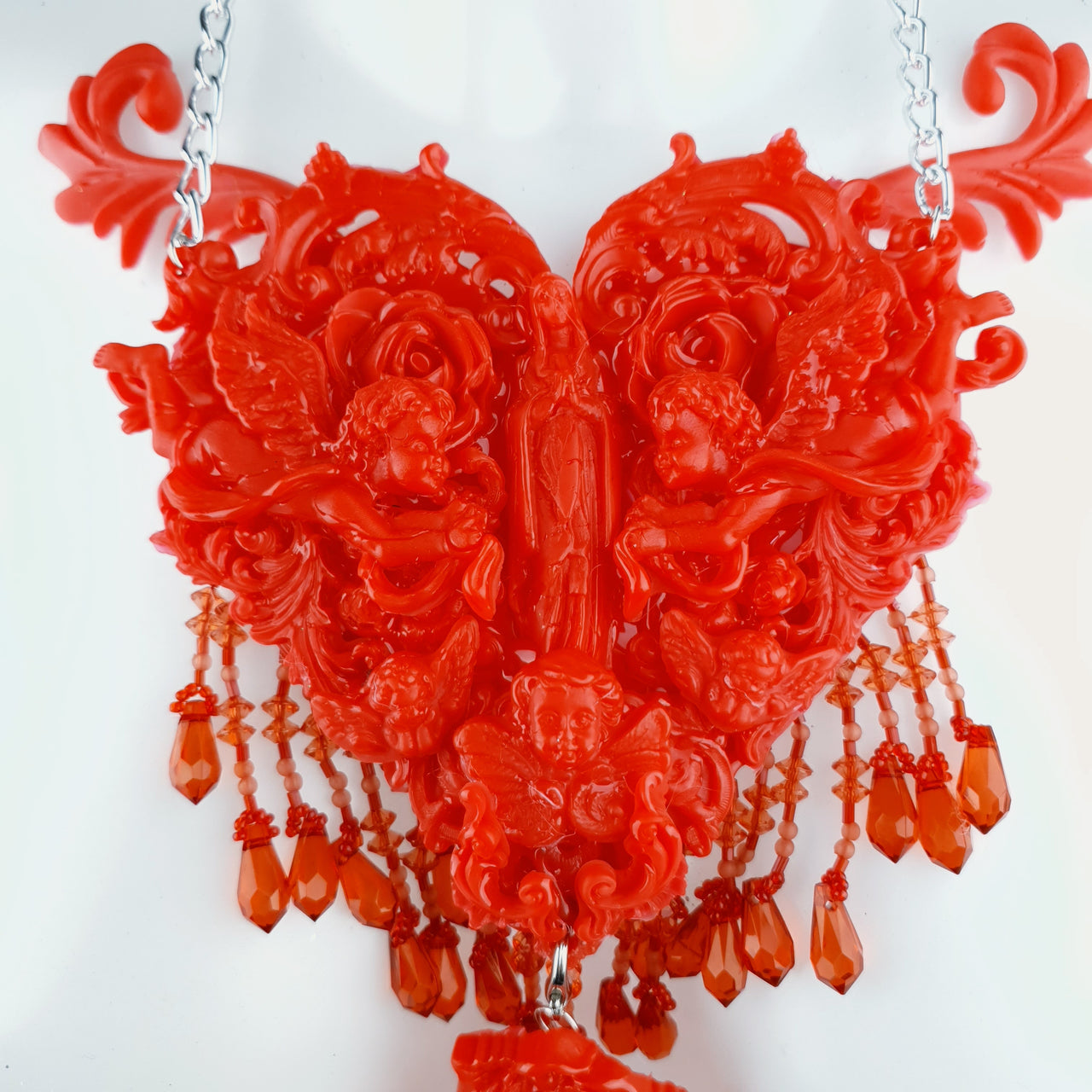"Stigmata" Red Filigree & Beading Body Jewellery – Pearls & Swine