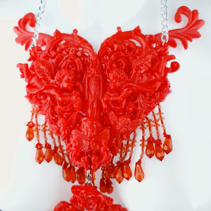 "Stigmata" Red Filigree & Beading Body Jewellery – Pearls & Swine