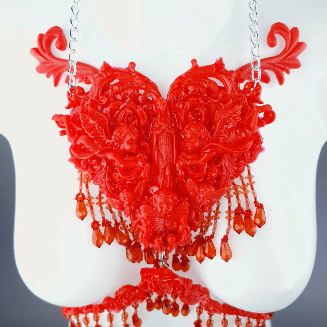 "Stigmata" Red Filigree & Beading Body Jewellery – Pearls & Swine