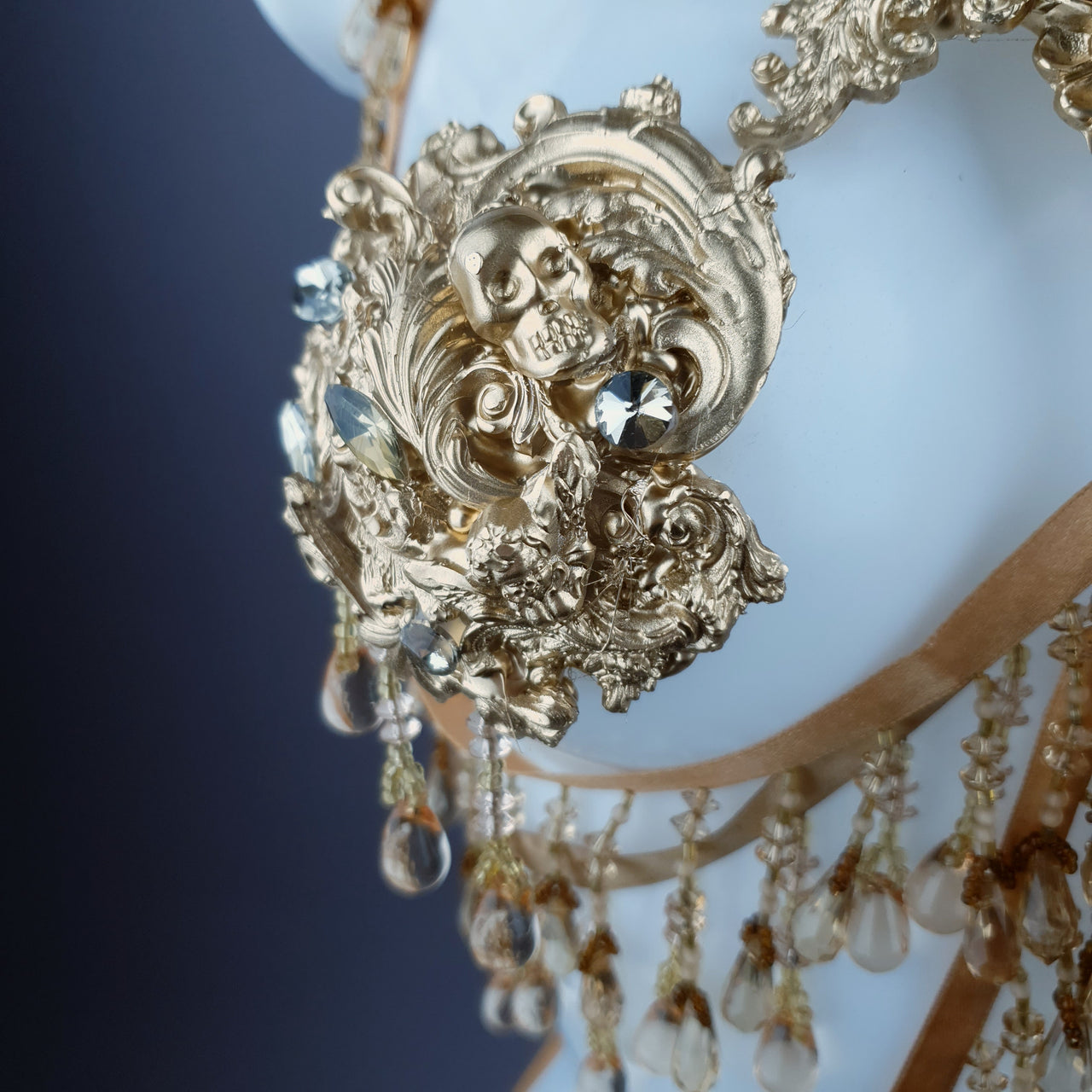 "Visage" Gold Filigree Beading Harness Body Jewellery – Pearls & Swine