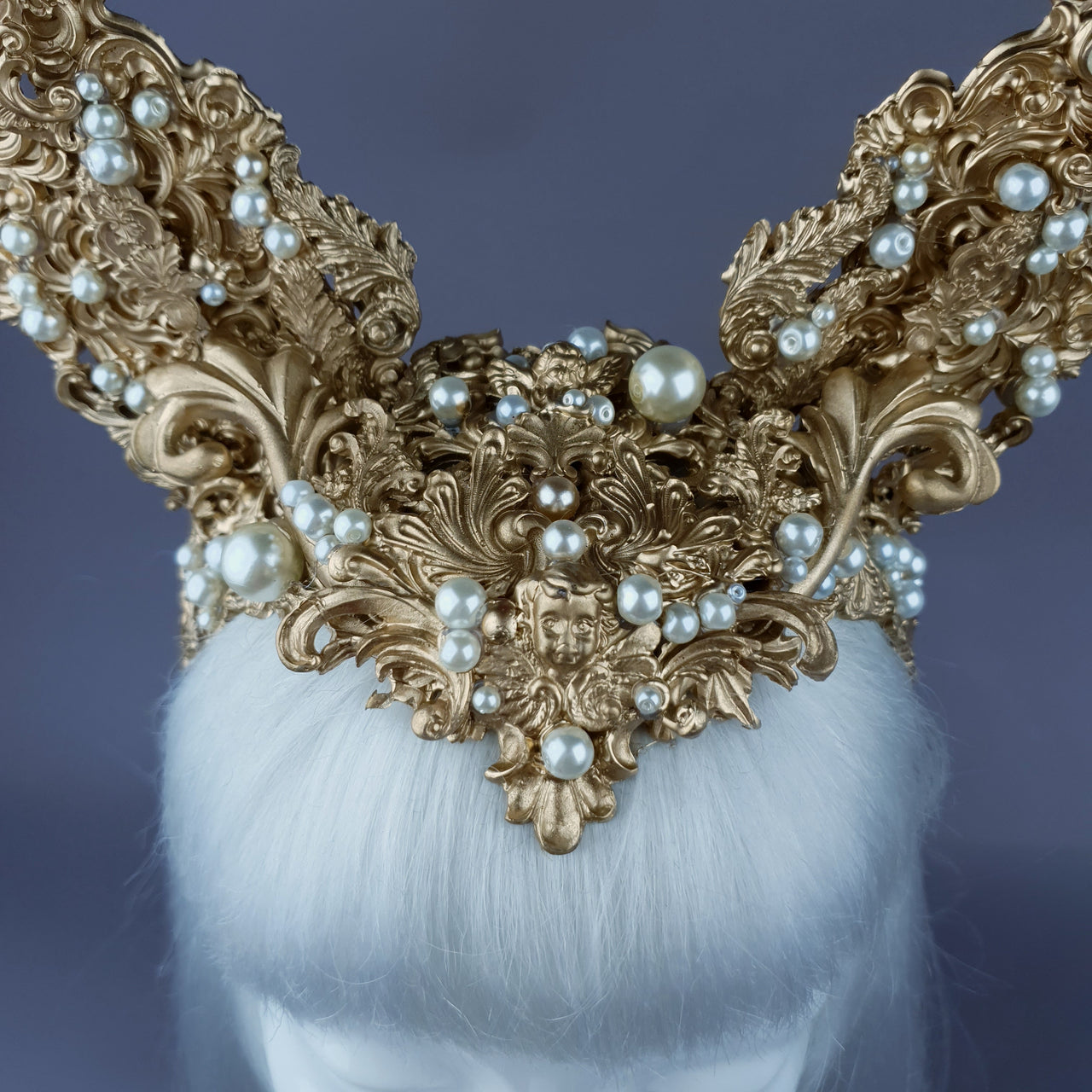 "Kedi" Gold Filigree Cat Ear Headpiece – Pearls & Swine