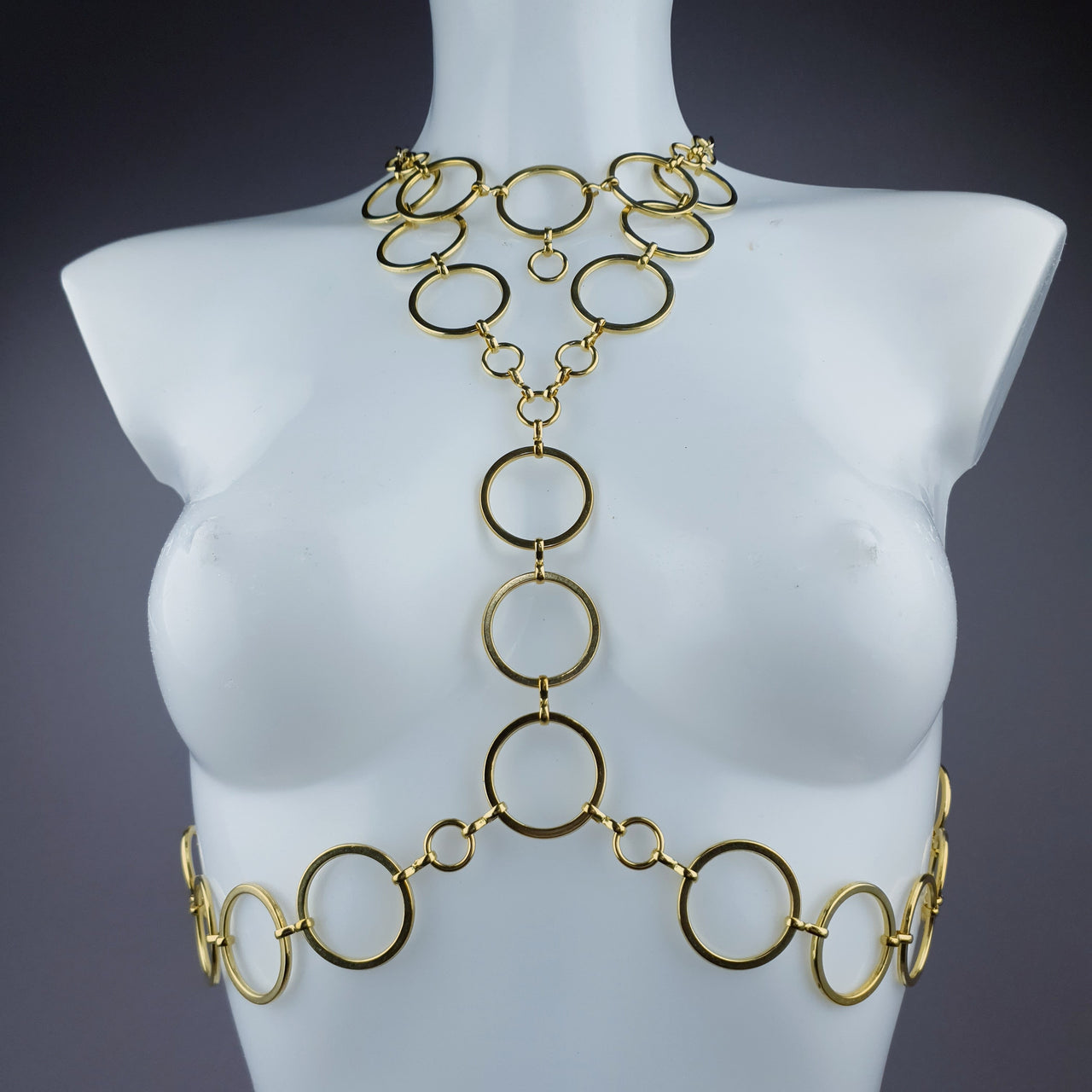 "Sapphira" Gold Jewellery Harness – Pearls & Swine