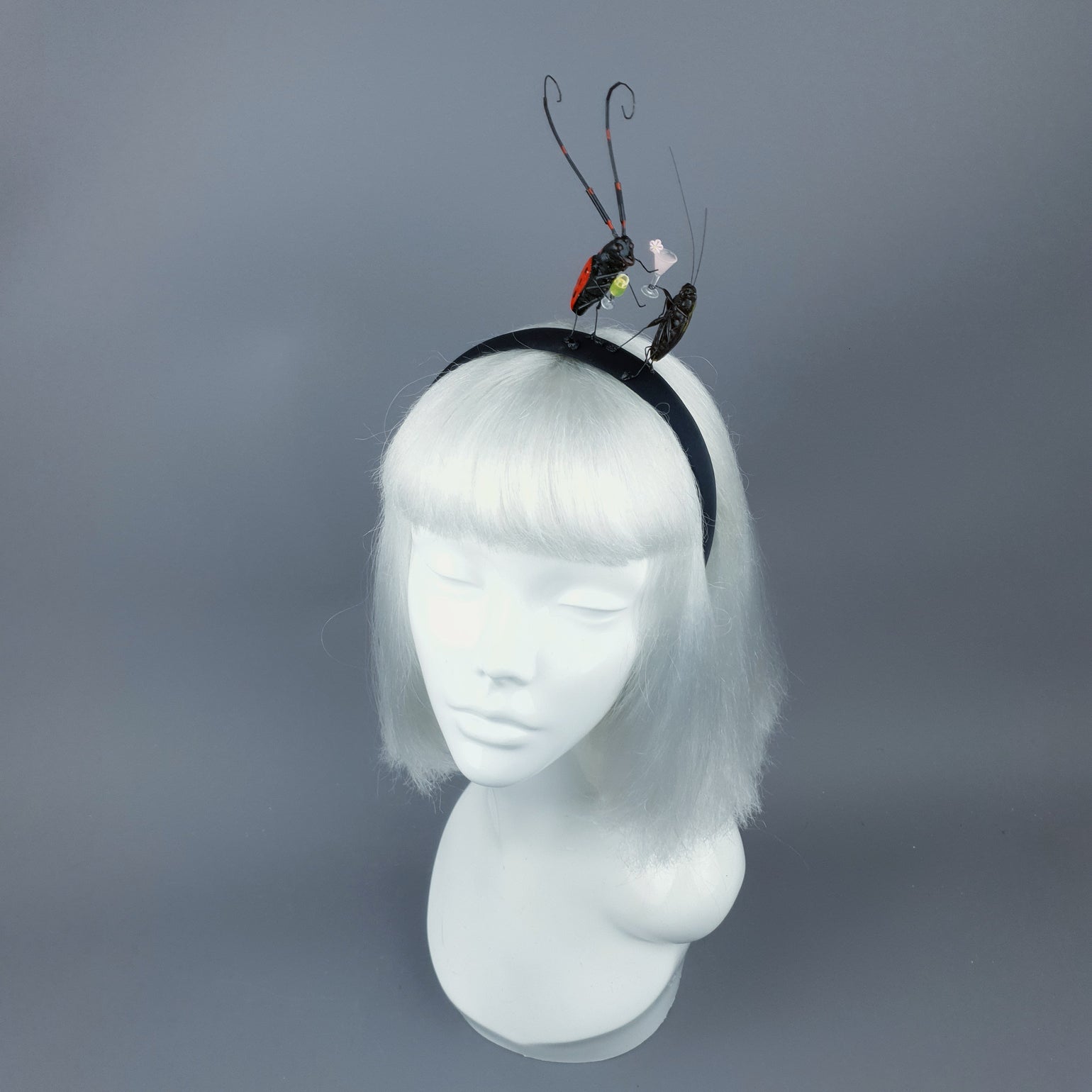 "Bottoms Up!" Cochroach & Cocktail Insect Headband – Pearls & Swine