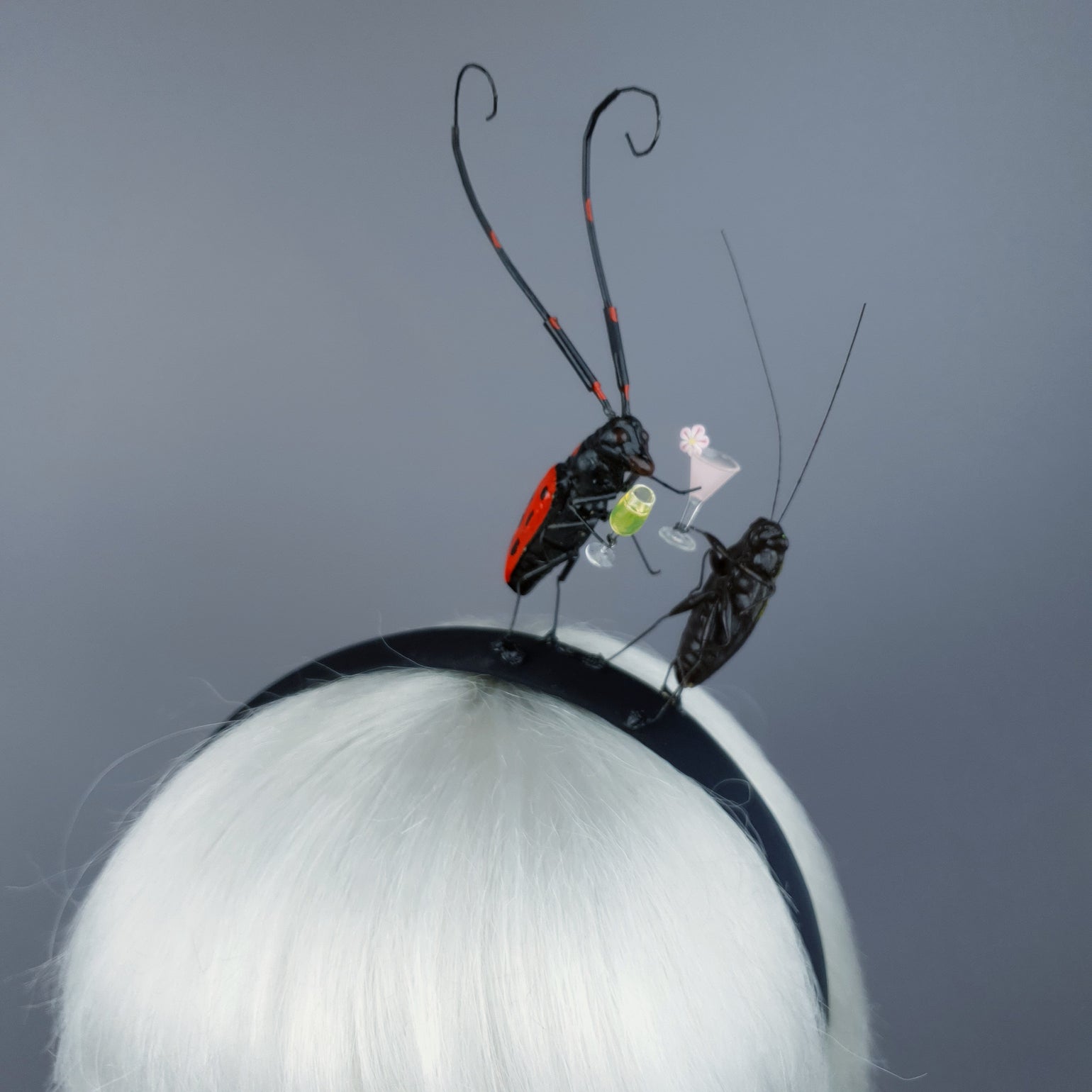 "Bottoms Up!" Cochroach & Cocktail Insect Headband – Pearls & Swine