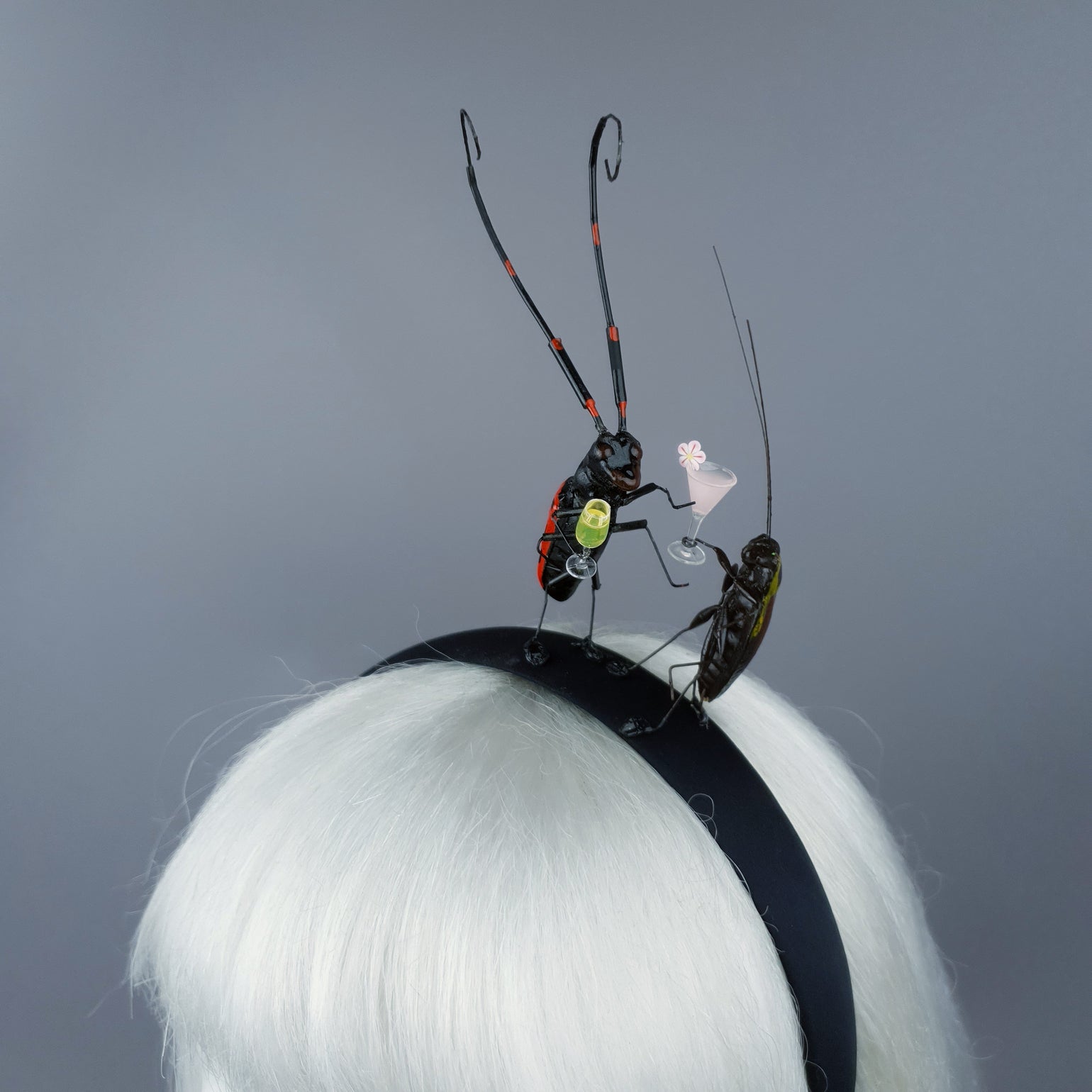 "Bottoms Up!" Cochroach & Cocktail Insect Headband – Pearls & Swine