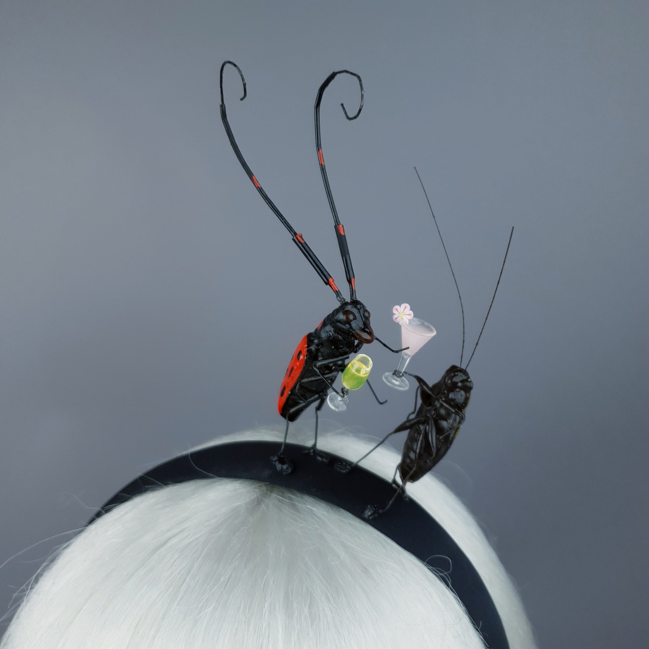 "Bottoms Up!" Cochroach & Cocktail Insect Headband – Pearls & Swine