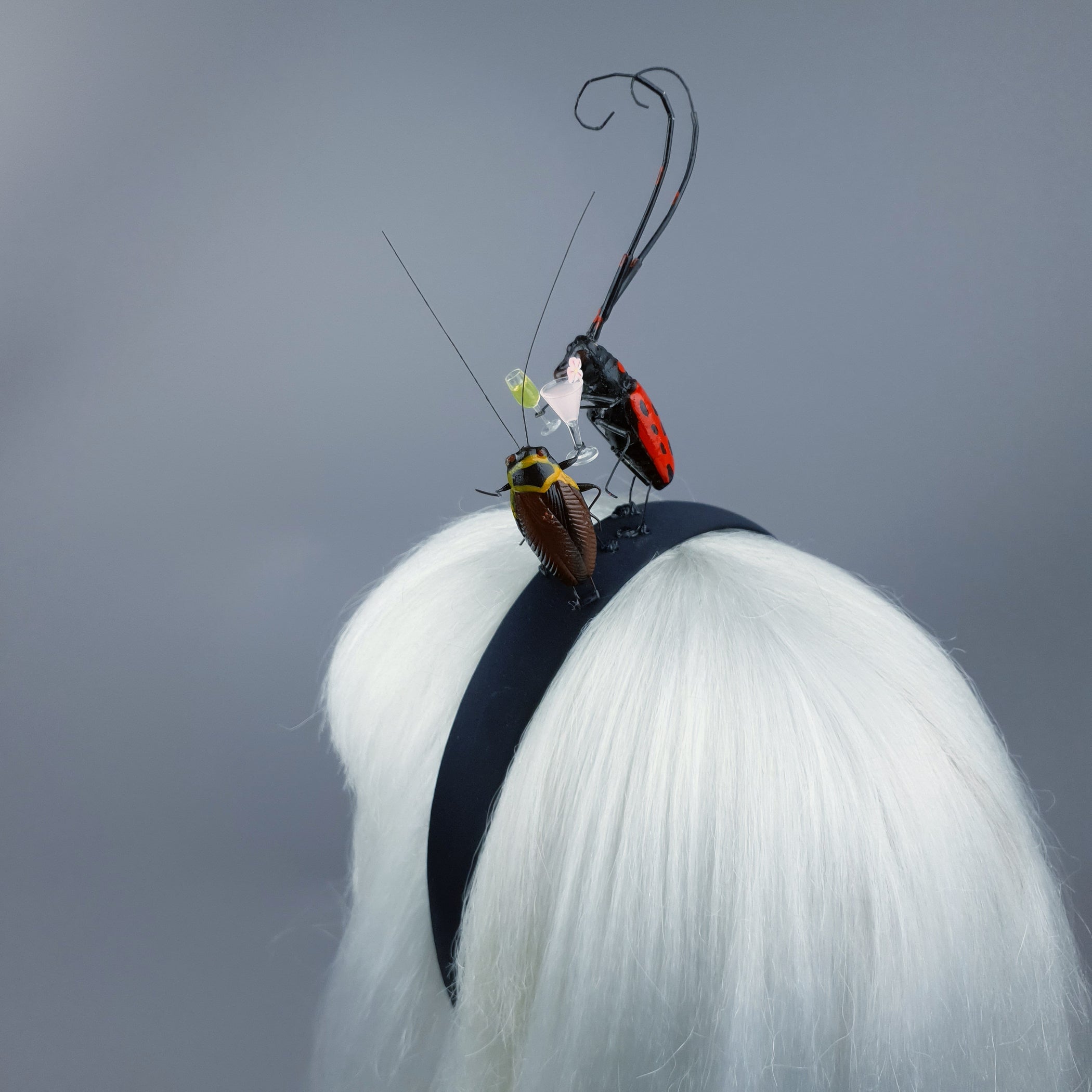 "Bottoms Up!" Cochroach & Cocktail Insect Headband – Pearls & Swine