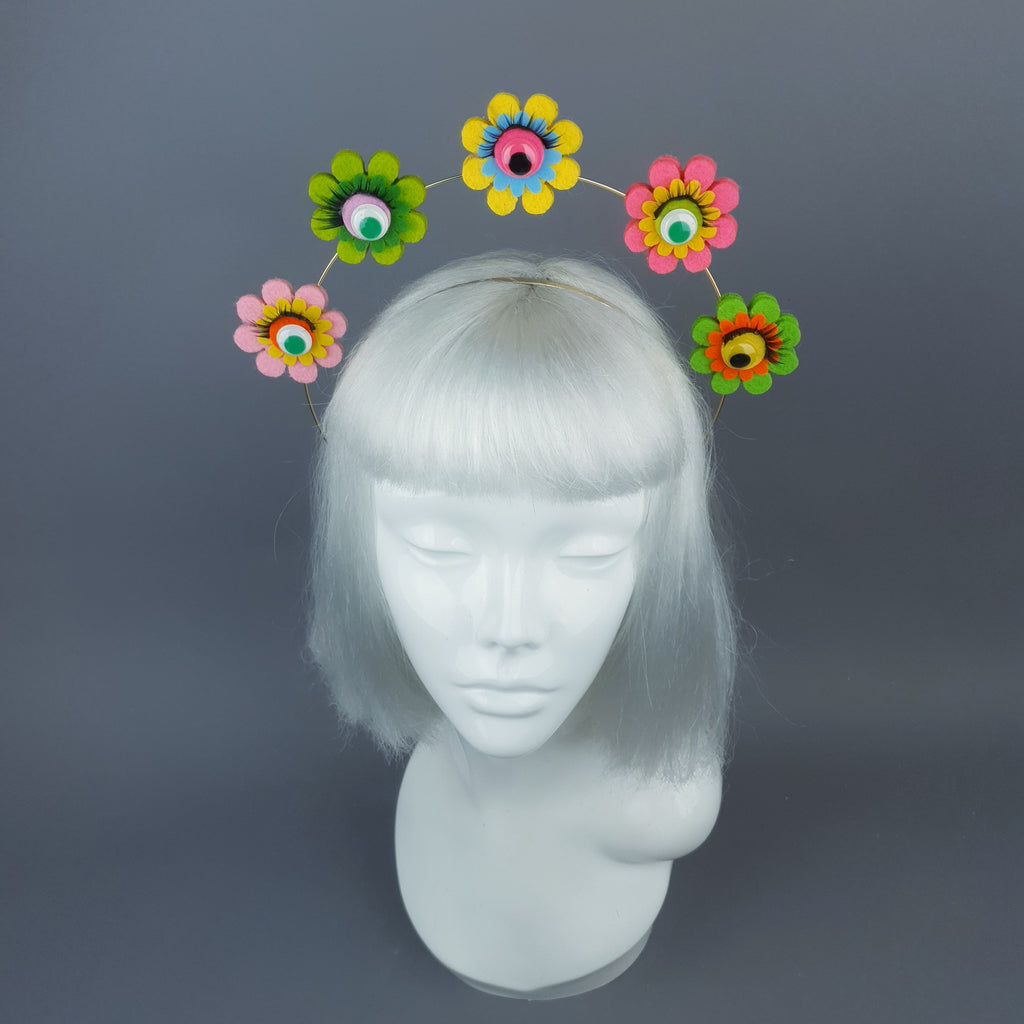 Colourful Flower & Eyes Halo Headpiece – Pearls & Swine