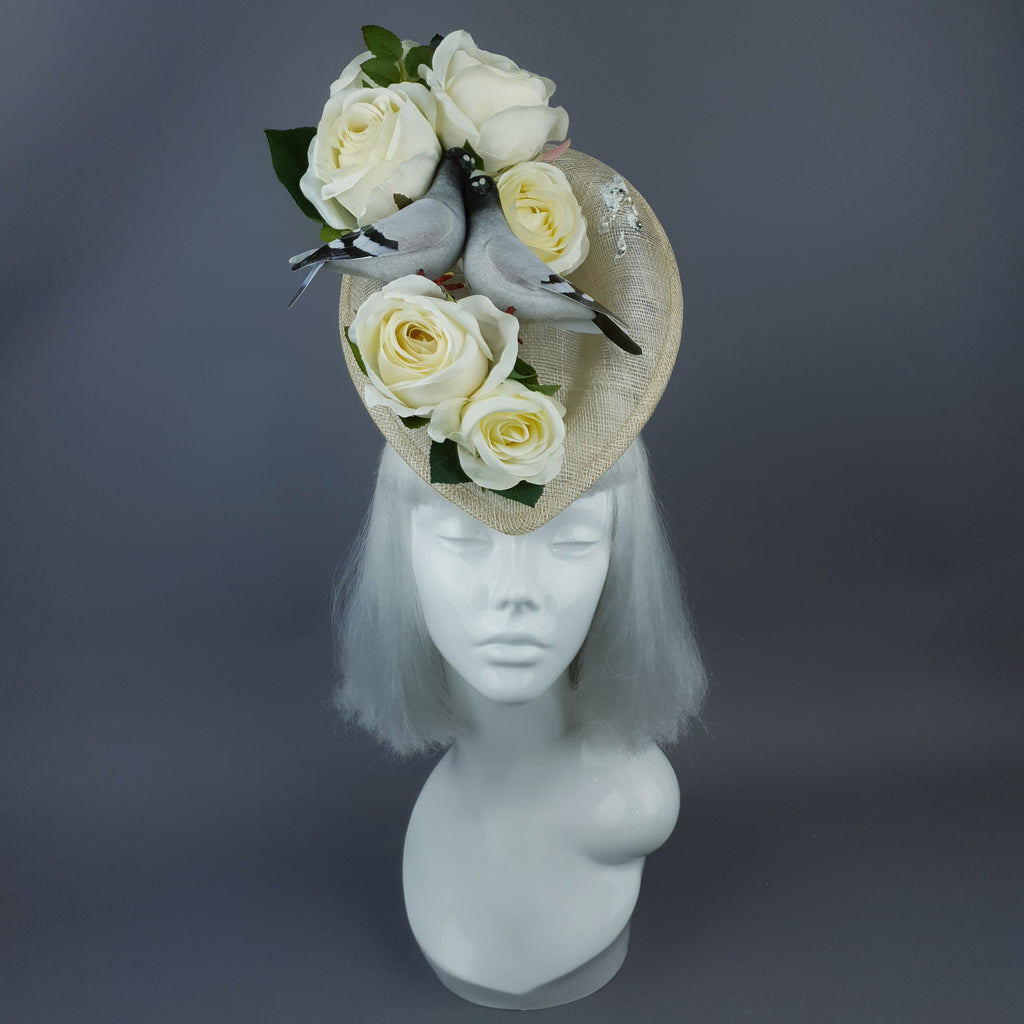 "Bleepity Bleeping Bleep!" Ivory Rose Pigeon Poop Hat – Pearls & Swine
