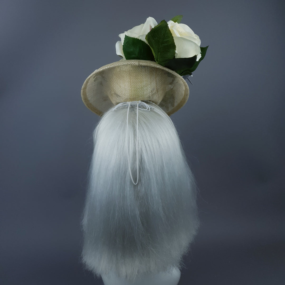 "Bleepity Bleeping Bleep!" Ivory Rose Pigeon Poop Hat – Pearls & Swine