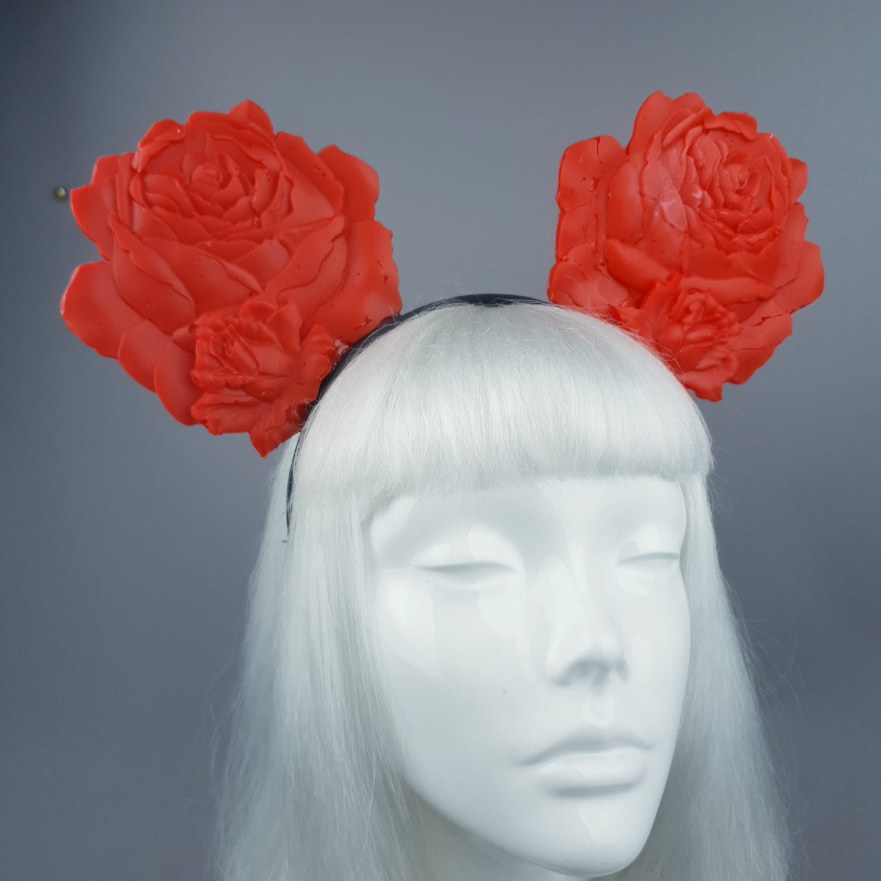 "Oreille" Giant Red Rose Ears Headband – Pearls & Swine