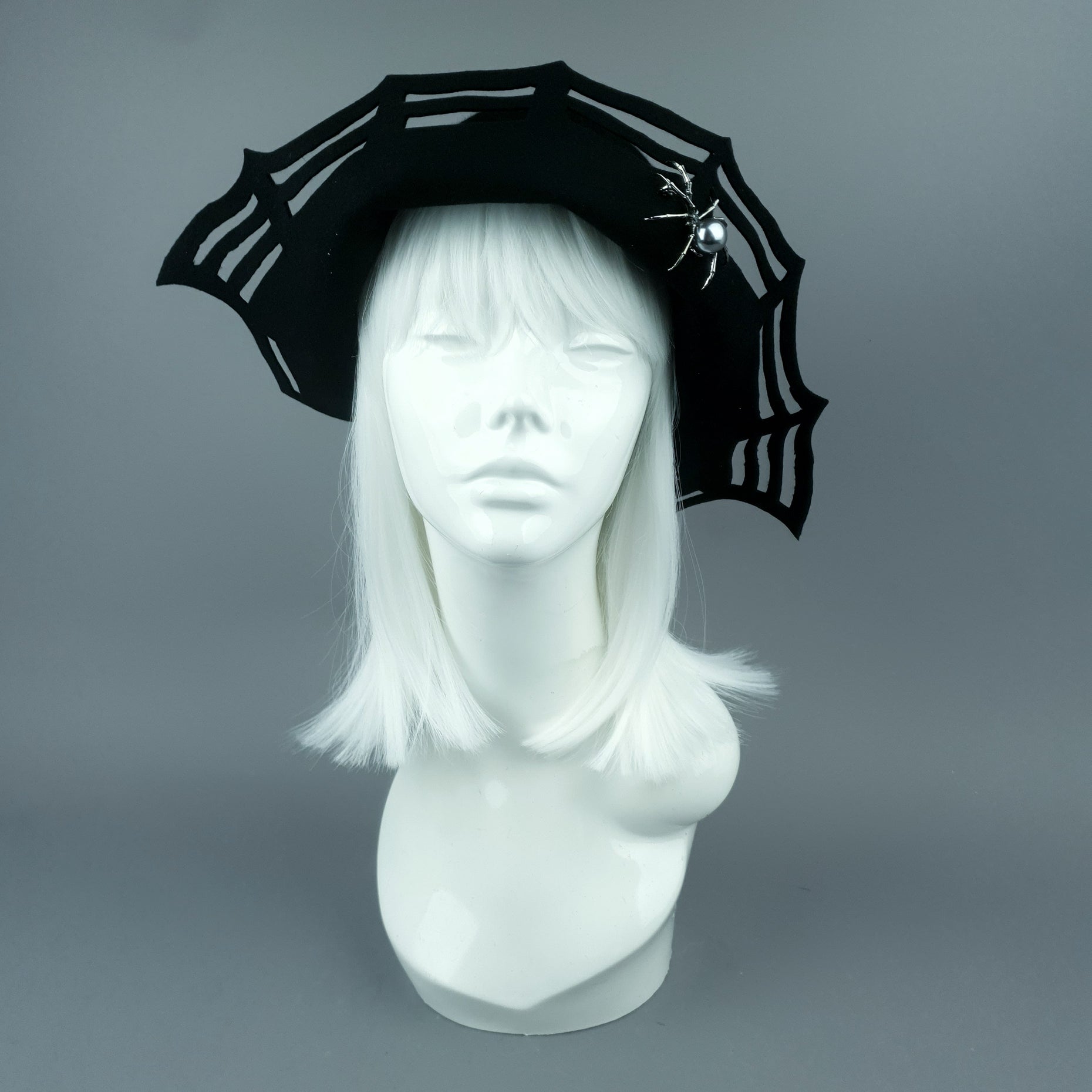 "Widow Noir" Black Spider Web Hat – Pearls & Swine