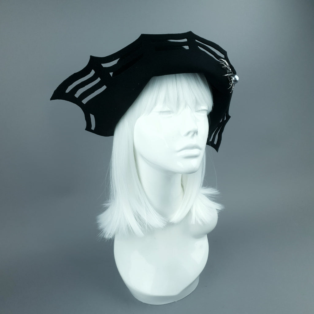 "Widow Noir" Black Spider Web Hat – Pearls & Swine