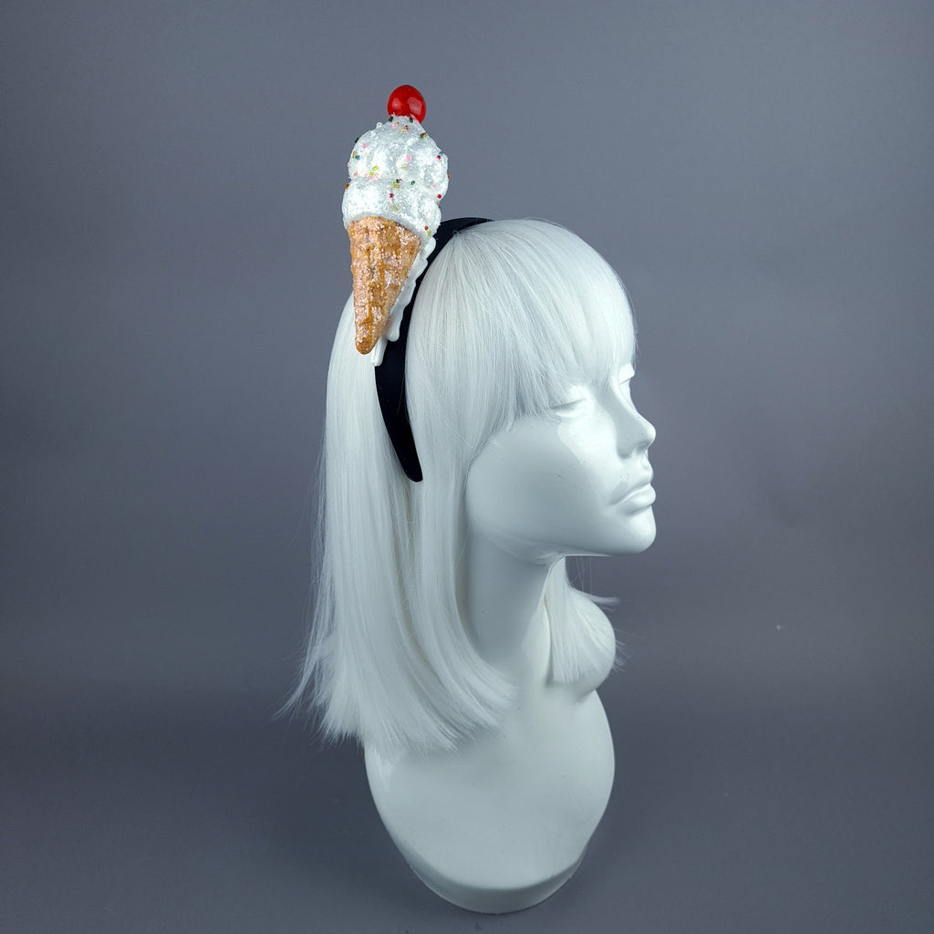 "Vanilla" Glitter Ice Cream Headpiece - Orange – Pearls & Swine