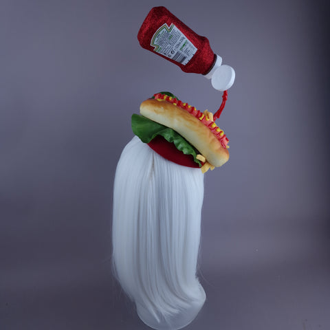 Summer Daze" Hotdog Tomato Sauce Fast Food Fascinator Hat – Pearls & Swine