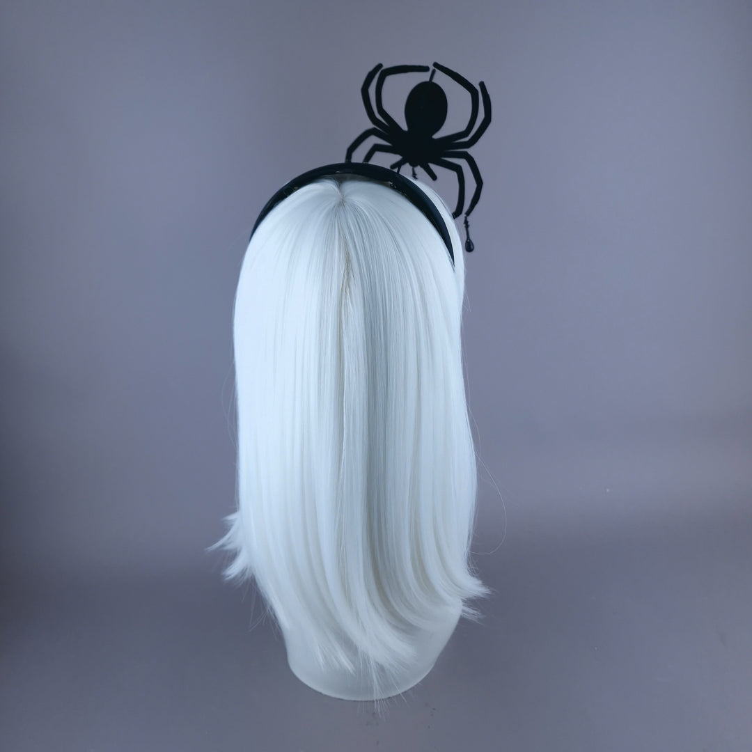 "Arachne" Black Velvet Spider Beading Headpiece – Pearls & Swine