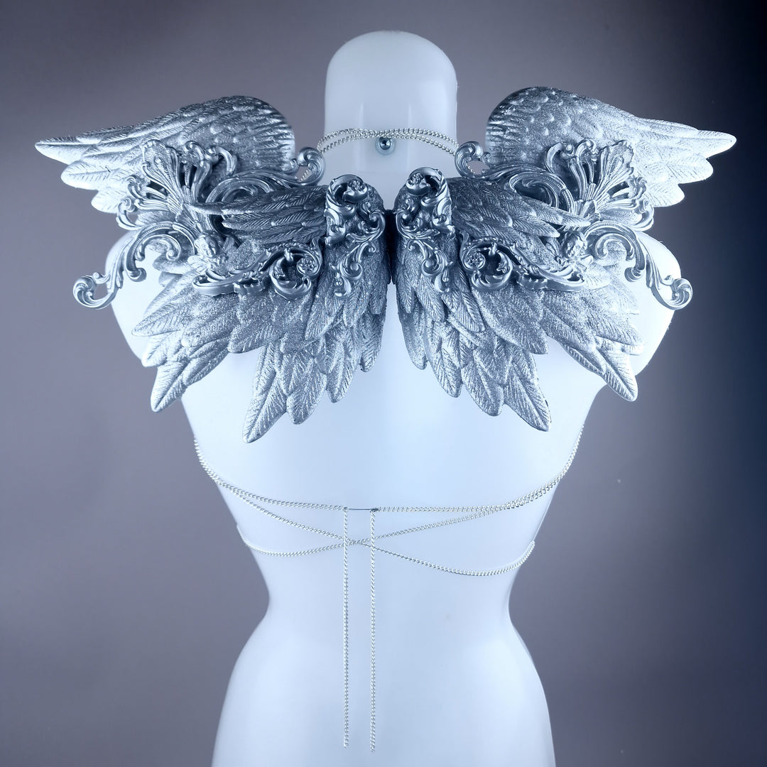 "Fallen" Silver Filigree Wings Body Jewellery – Pearls & Swine