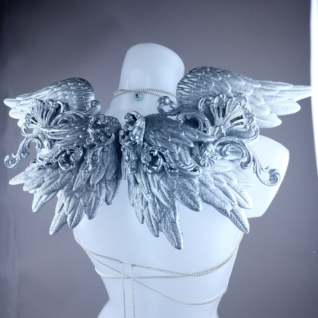 "Fallen" Silver Filigree Wings Body Jewellery – Pearls & Swine