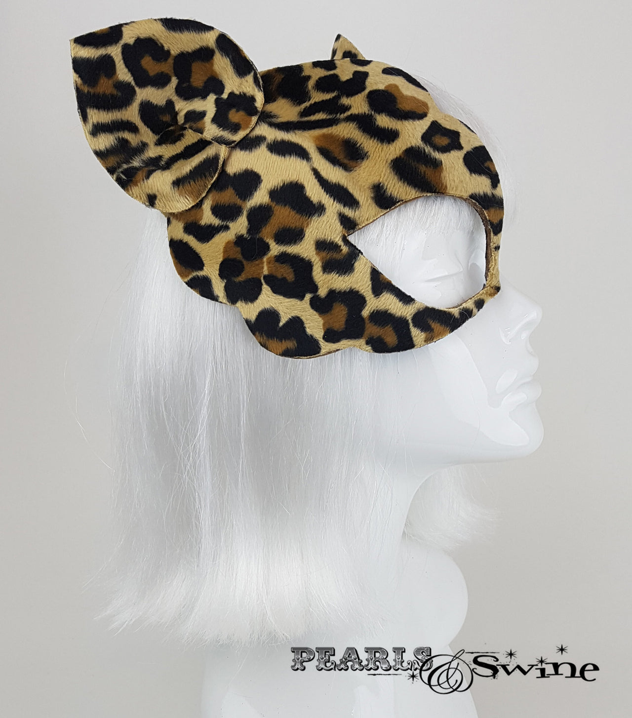 Leopard Print Velvet Mask Fascinator "Love Cats" – Pearls & Swine
